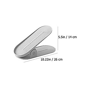 Cabilock Sneaker Rack 2pcs Shoe Slots Adjustable Height Shoe Stacker Shoe Organizer Shoes Storage Holder Display Rack with Double Decker for Closet Shoe Holder Rack Space Saver Grey Sneaker Shelf