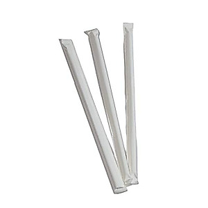 Eco Craft Stix 10.25 Wrapped Giant Plastic Straws. Pack of 600 Straws. Packed 2 Boxes of 300 Straws Each for a Total of 600 Straws. Milkshake Straws.
