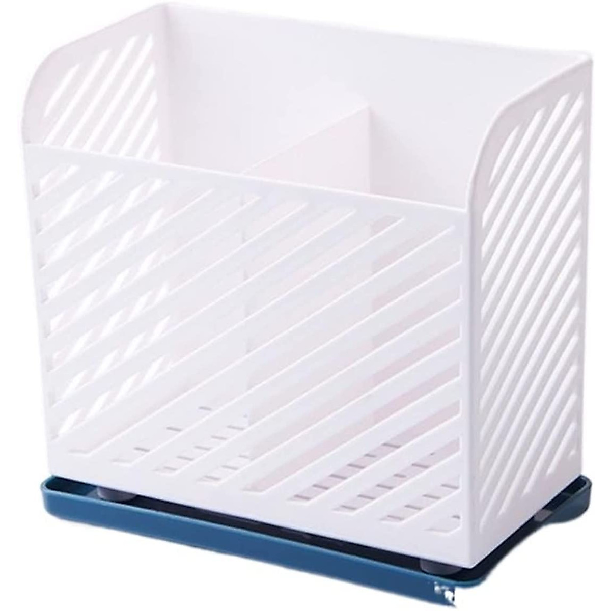 ceramic Utensil Caddy Chopsticks Rack with Spoon Storage Box for Cutlery Basket Pen Holder chopstick holder (Color : White)