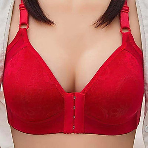 Stuff Under Dollar Women's Daisy Bra Push Up Lace Bralette No Underwire High Support Posture Bra Front Closure Lisa Charm Daisy Bras Red