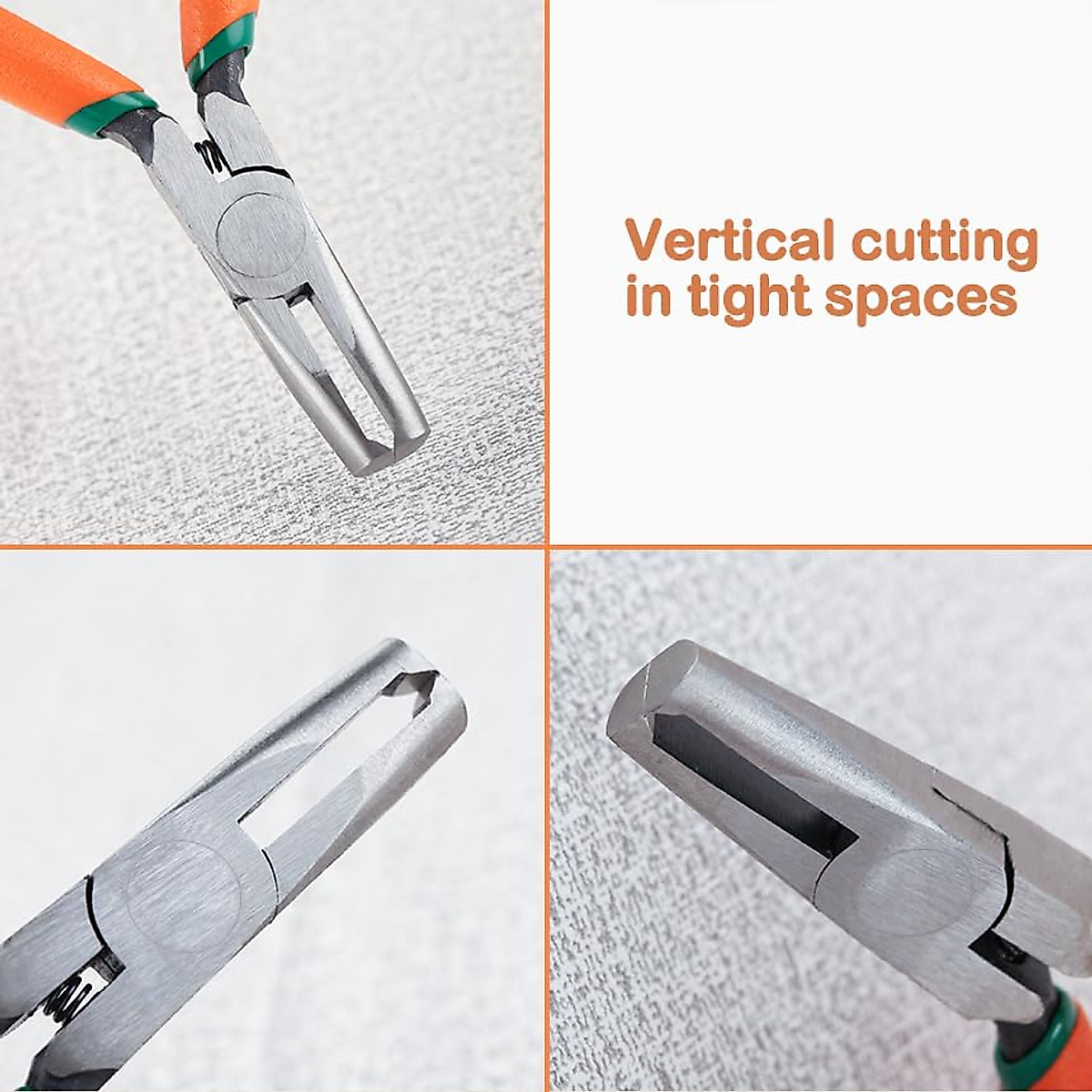 LEONTOOL 5-Inch Transverse End Cutter SMT/SMD Chip Cutters Side Cutting Pliers Front Angle Cutter Nipper End Cutter with Extra Long Flat Nose Tip Cutter 90 Degree Blade Precision Plastic Model