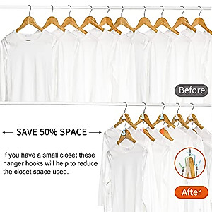 SLMT Clothes Hanger Connector Hooks 40 PCS Cat Shaped Space Saving Hanger Extender Hooks for Velvet Hangers Wooden Hangers Wire Hangers Heavy Duty Hangers