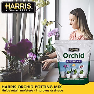 Harris Premium Orchid Potting Mix, Optimal Soil Mix for All Types of Orchids, 4qt, White