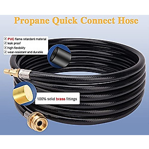 JOHAHTANG Rv Propane Quick Connect Hose for Grill 15FT Quick Connect Propane Hose Replacement for 1 LB Throwaway Bottle Connects 1 LB Portable Appliance to RV - 1/4 Full Flow Quick-Connect Male Plug