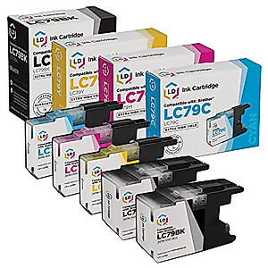 LD Products Compatible Ink Cartridge Replacement for Brother LC79 Extra High Yield (2 Black, 1 Cyan, 1 Magenta, 1 Yellow, 5-Pack)