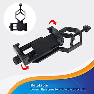 ToopMount Universal Smartphone Adapter Cell Phone Adapter Mount, Compatible Binocular Monocular Spotting Scope Telescope Microscope, Astronomical Telescope, for Record Nature World Black