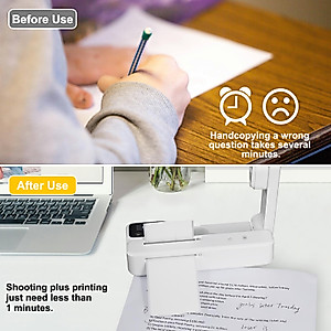 Komsepor Direct Projection Printing Machine Remove Handwriting Wrong Problem Collection Mini Sticker Printer No Need Bluetooth Smart Pocket Inkless Thermal Printer for Notes Built-in Camera