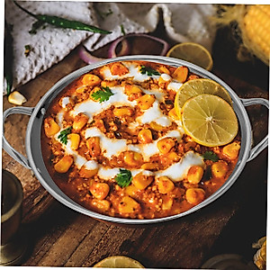 KICHOUSE Stainless Steel Pot Stainless Steel Saute Pan Steak Cooker Paella Small Pot with Lid Cooking Pot Stainless Steel Wok Pan Nonstick Pan with Lid Egg Outdoor Shopping Cart