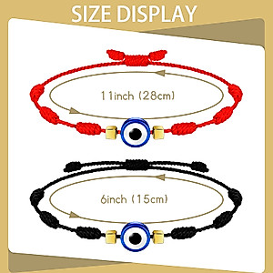 32 Pieces Evil Eye Bracelets Adjustable Evil Eye String Knot Bracelet Good Luck Amulet Bangle Braided Rope Bracelet Evil Eye Charm Strand Bracelet for Women Men(Red, Black, Blue)