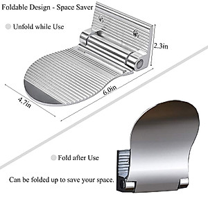 Shower Foot Rest, Shaving & Washing Foot Rest, Heavy Duty Aluminum Alloy Shaving Shelf Fold-Up Shower Foot Rest for Shaving Legs Shower Combo Set (Silvery)