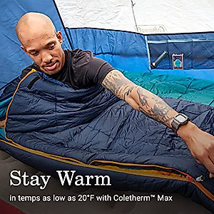Coleman Big Bay Mummy Sleeping Bag, Cool-Weather 0°F/20°F/40°F Camping Sleeping Bag for Adults with Foot Ventilation and Compression Stuff Sack, Big & Tall