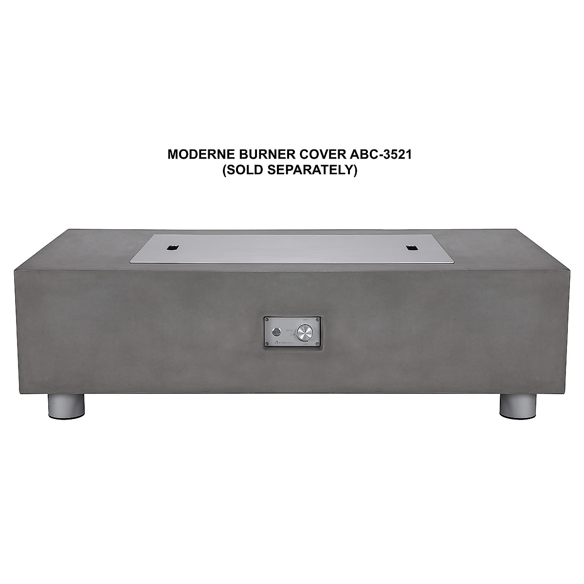 Pyromania Moderne Outdoor Concrete Fire Table, 58 x 32 Inches - Natural Gas Model in Slate Gray Color