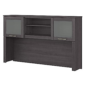 Bush Furniture Somerset 60W Desk Hutch in Storm Gray