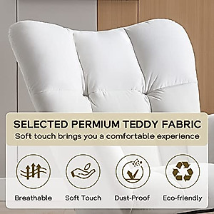 Sudwesto Modern Nursery Rocking Chair, Upholstered Glider Chair with High Backrest, Rocker Accent Armchair with Solid Wood Legs for Nursery Bedroom Living Room (White Velvet)