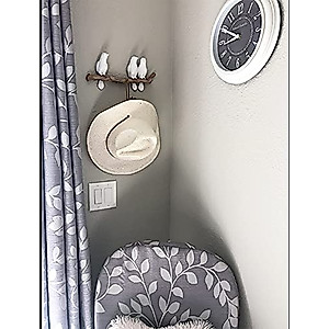 HaakLux Bird Hat Hook,Wall Hanger Decor Hooks,Mounted Resin Cast Ceramic,Tree Branch with Unique Hanging White Dove for Coat Towel Key Clothes in Bathroom Kitchen Bedroom Living Room(3 Birds)