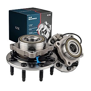 KAX 515058 Pair Front Wheel Bearing and Hub Assembly fit for 2001-2006 Chevy Silverado 2500 HD,for 2001-2006 GMC Sierra 1500,for 2001-2006 GMC Sierra 2500 HD,8 Lug w/ABS
