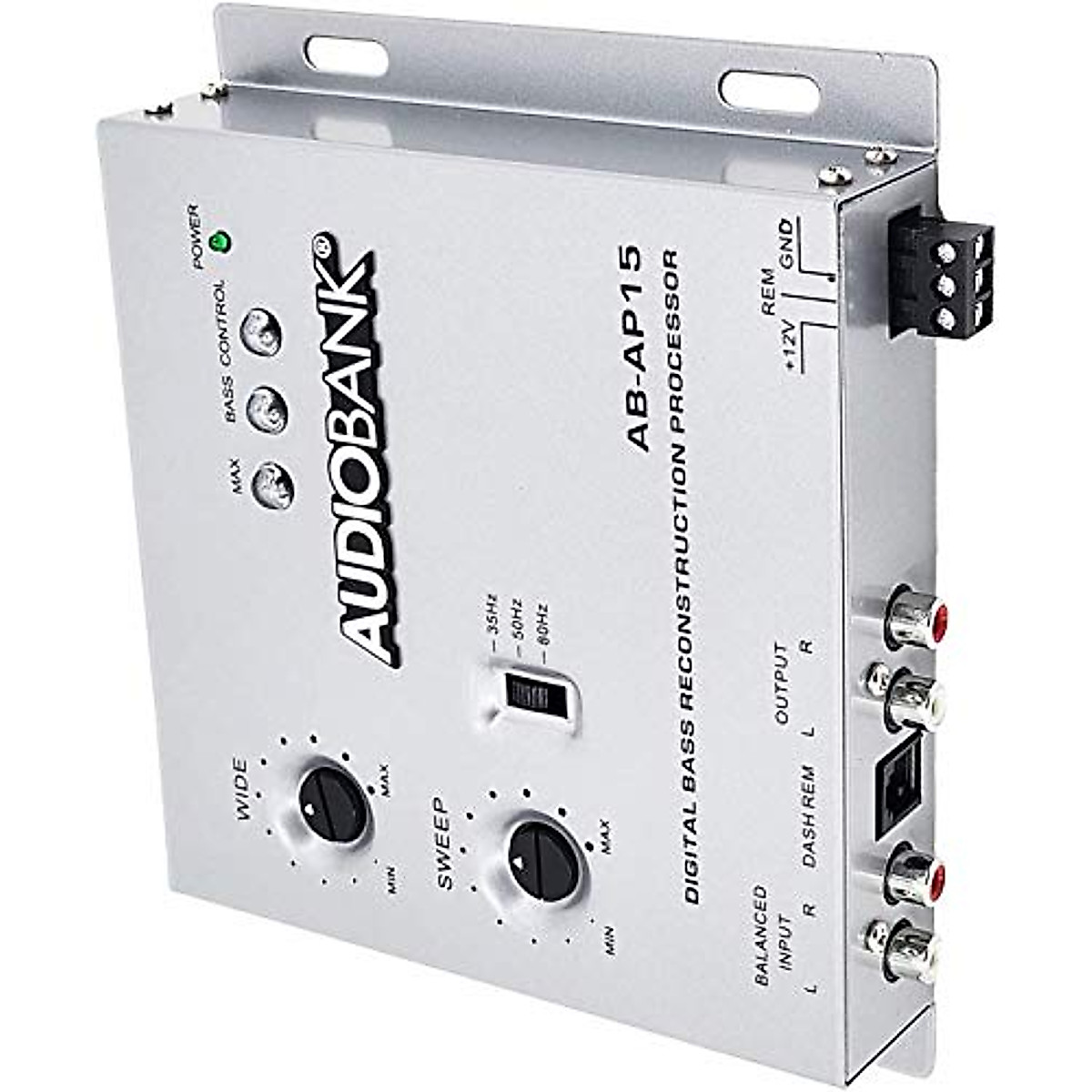 Audiobank AP15 -1/2 Din Car Audio Digital Bass Processor, Sound Restoration & Crossover for Car Subwoofer with Bass Knob/Input Level: 15V RMS & Output Level: 13.5V Peak -2nd Gen