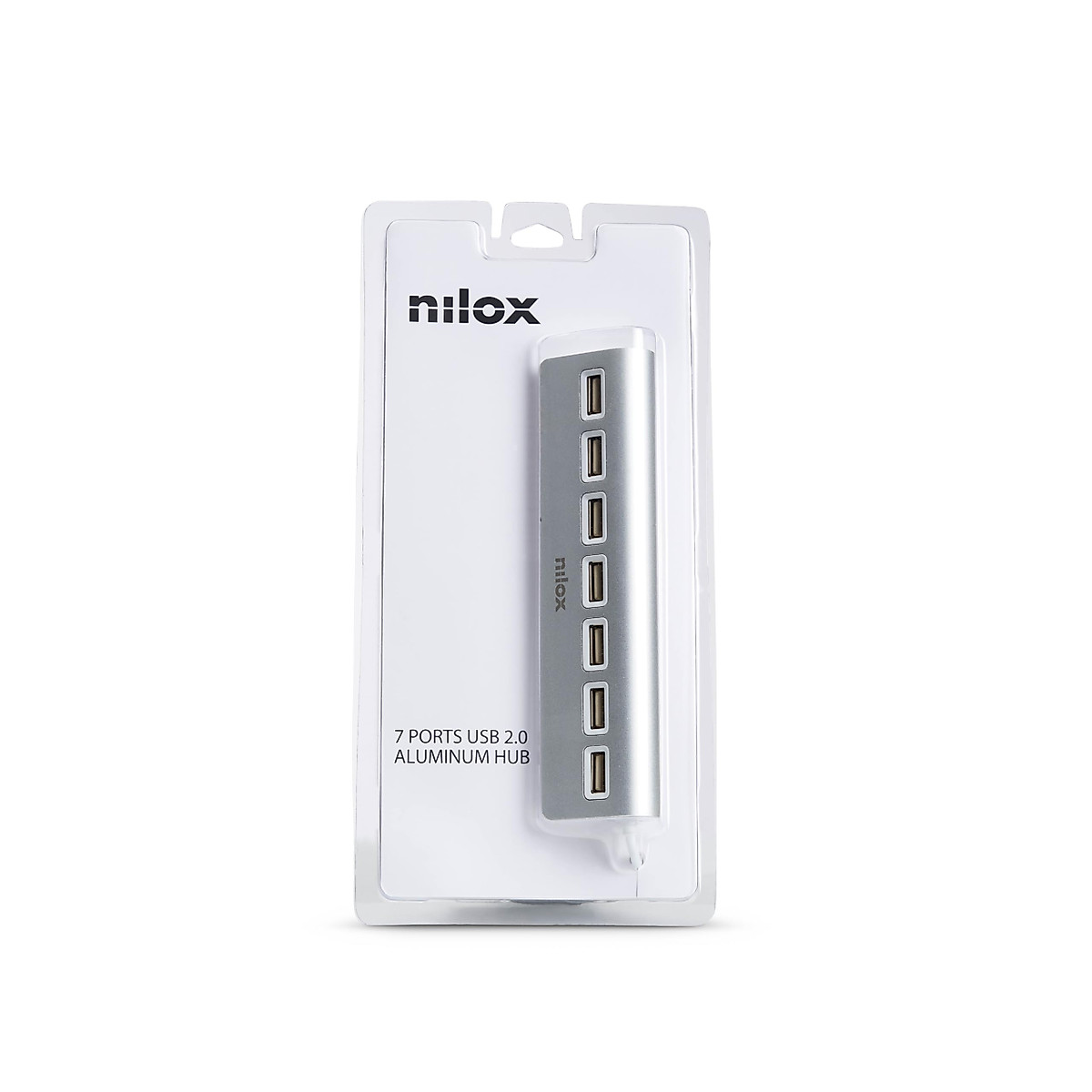 Nilox Hub 7 Port, 2.0 Aluminium