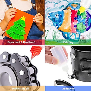 10 Pcs 1 Ounce Precision Tip Applicator Bottle 30 ML Translucent Glue Bottles Multicolor Lid with 2 Pcs Mini Funnel, for Alcohol Ink Craft Acrylic Painting