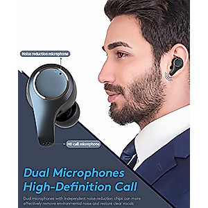 Xmythorig True Wireless Earbuds, Bluetooth 5.0 Headphones with 4-Mics, ENC Noise Cancelling Earphones for Clear Calls, Hi-Fi Stereo in-Ear Headset with Deep Bass, IPX6 Waterproof for Office/Workout