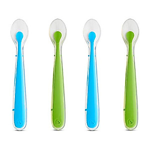 Munchkin® Gentle™ Silicone Spoons, 4 Pack, Blue/Green