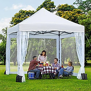 Yaheetech 10'x10' Pop Up Canopy with Removable Mesh Side Walls, Commercial Instant Tent, Instant Canopy Tent for Camping, Family Outings, Wedding