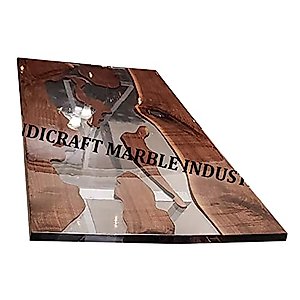 Epoxy Table, Live Edge Wooden Table, Epoxy Resin River Table, Natural Wood,Dining table, Natural Epoxy Table, Resin Table 42x24 inch