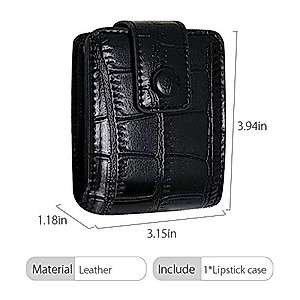 MOCOHANA Leather Makeup Lipstick Case with Mirror for Purse Cosmetic Pouch Travel Makeup Bag Holder Fits Most Popular Brands of Lipstick