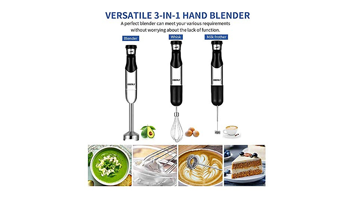 OBERLY 500W 3-in-1 Immersion Hand Blender