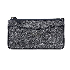 Kate Spade Lola Glitter Large Card Holder Slim Wallet, Dusty Navy