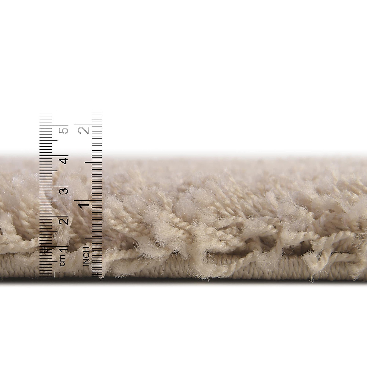 Rugs.com - Über Cozy Solid Shag Collection Rug – 5' x 8' Taupe Shag Rug Perfect for Bedrooms, Dining Rooms, Living Rooms