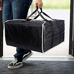 cherrboll Insulated Pizza Delivery Bag Commercial Food Warmer Carrier Bag 22" by 22" by 11" Holds 5-20" Large Pizza Boxes or Trays