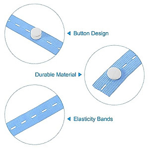 uxcell Clothes Storage Elastic Band with Buttonhole, 50Pcs Clothing Storage Strap, Clothes Organization System for Drawer Blanket Storage Band, Blue
