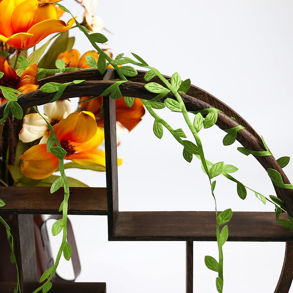 Namzi 265Ft Leaf Ribbon, Artificial Vines Leaves String, Jungle Botanical Greenery, Fake Vines Olive Leaf Garland, for Party Wedding Garden Home Decoration and DIY Craft