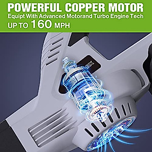 BQYPOWER Leaf Blower Cordless with Battery and Charger, 20V Handheld Electric Leaf Blower for Lawn Care, Variable-Speed, Lightweight Battery Powered Leaf Blower for Snow Blowing & Yard Cleaning