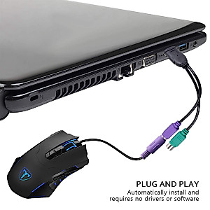 UCEC PS/2 to USB Adapter Converter for PS2 Keyboard Mouse