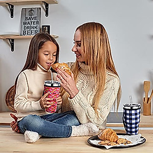 24 Pieces Iced Coffee Cup Sleeves Reusable Iced Coffee Cup Cover Neoprene Insulated Cup Sleeves Drinks Sleeve Holder for 30-32 oz Iced Coffee Cup Cold Hot Beverages Drinks, 24 Styles