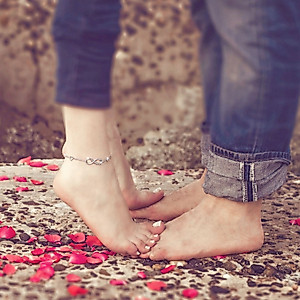 Billie Bijoux Womens 925 Sterling Silver Infinity Endless Love Symbol Charm Adjustable Anklet Bracelet, Large Bracelet, Gift for Mother's Day (A- Silver)