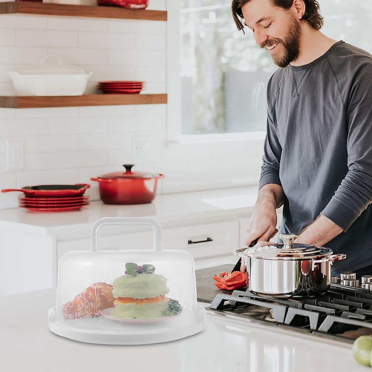 Kichvoe Portable Cheesecake Carrier Portable Cake Keeper transparent cake box plastic cake box Cake Storage Container Cake Containers Carriers Plastic Cake Containers