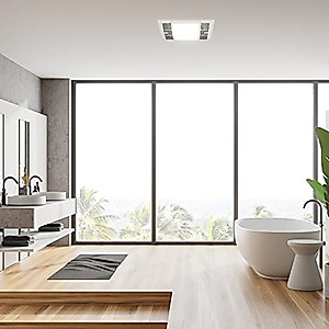 Akicon Bathroom Exhaust Fan with Light, Ultra Quiet 90 CFM 1.5 Sones Ventilation Exhaust Bathroom Fan Light Combo, Powerful Ventilation Fan for Bathroom and Home, 3 Years Warranty