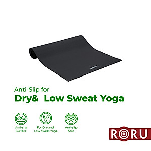 RORU Concept PRO Series Eco-Friendly Exercise Yoga Mat with Large Carrier Tote Bag, Washable, Water Proof, Adjustable - Natural, Non-Slip Floor Mat for Women and Men, 73x24 Inch, 5 mm Thick