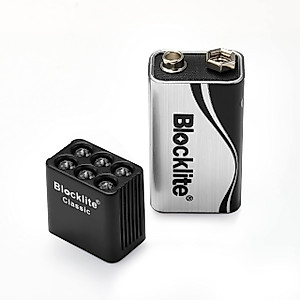 BLOCKLITE LED Flashlight 2 Pack, Compact for Easy Storage, Multi Purpose, 60+ Hour Run Time, 60 Lumens, Two 9V Batteries Included, for Indoor and Outdoor Use