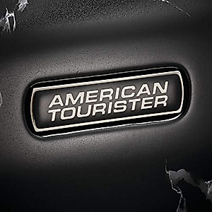 American Tourister Moonlight Hardside Expandable Luggage with Spinner Wheels, Black Marble, Checked-Large 28-Inch