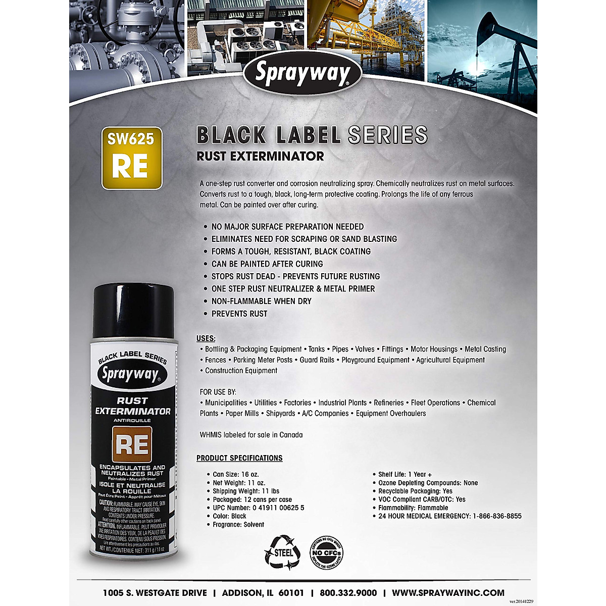 Sprayway Industrial Welder's Anti-Spatter Spray, Case of 12 (20 oz) Cans