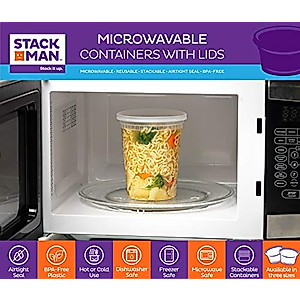 [48 Sets -32 oz.] Plastic Deli Food Storage Containers with Airtight Lids - Soup Containers with Lids