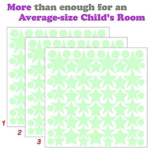 Glow in The Dark Stars for Ceiling or Wall Stickers - Glowing Wall Decals Stickers Room Decor Kit - Galaxy Glow Star Set and Solar System Decal for Kids Bedroom Decoration