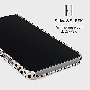 BURGA Phone Case Compatible with Samsung Galaxy S22 - Black Polks Dots Pattern Nude Almond Latte Fashion Cute for Girls Thin Design Durable Hard Shell Plastic Protective Case