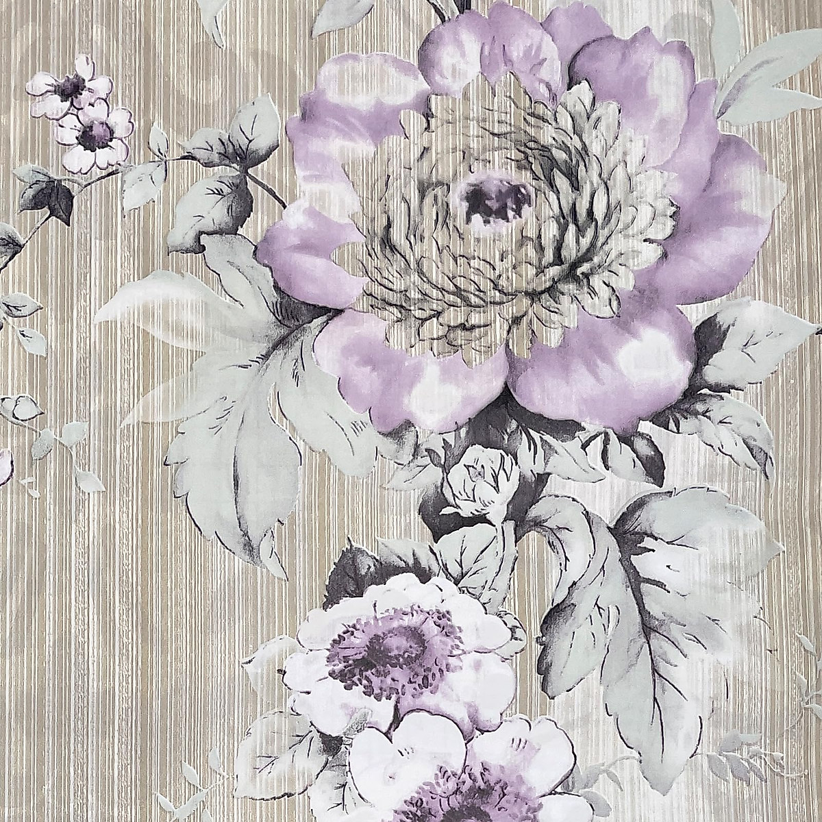 Yifely Vintage Purple Peony Self-Adhesive Kitchen Shelf Drawer Liner Moisture Proof PVC Mat 45x300cm