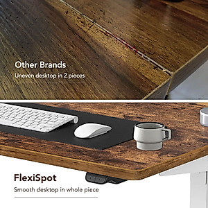 FLEXISPOT Electric Standing Desk Height Adjustable Desk, 48 x 30 Inches Sit Stand Desk Home Office Workstation Stand up Desk (White Frame + 48 in Rustic Brown Top, 2 Packages)