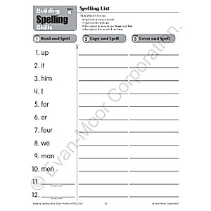 Evan-Moor Building Spelling Skills, Grade 2 - Homeschooling & Classroom Resource Workbook, Reproducible Worksheets, Teaching Edition, Spelling Strategies, Reading and Writing Skills